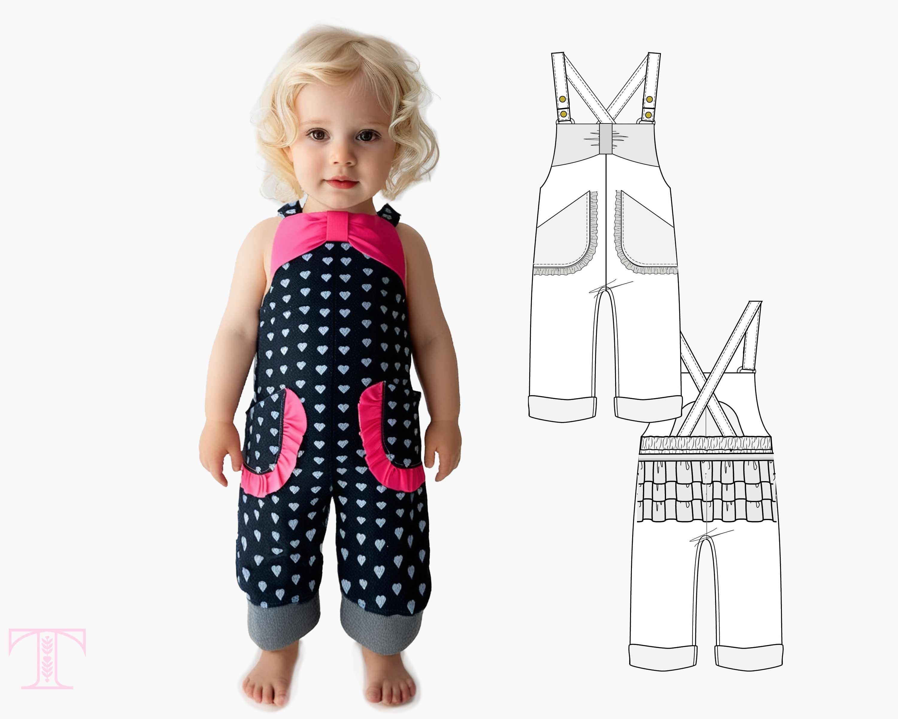 Romper Sewing Pattern Pdf for Baby Toddler Infant Girls, Overalls ...