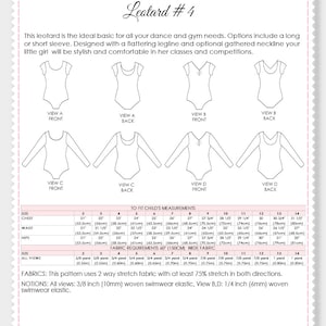 Girls Leotard Pattern +VIDEO, Leotard Sewing Pattern, Dance Leotard Pattern, Dance Costume ...