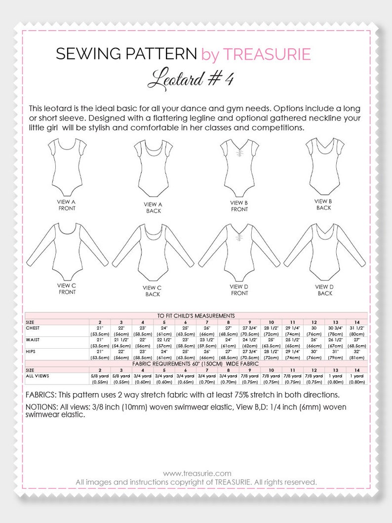 Girls Leotard Pattern +VIDEO, Leotard Sewing Pattern, Dance Leotard Pattern, Dance Costume ...