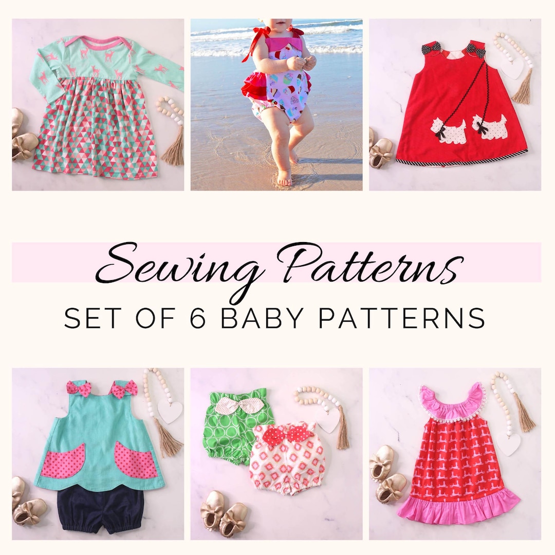 Set of Baby Patterns, Easy Baby Dress Pattern, Baby Sewing Pattern ...