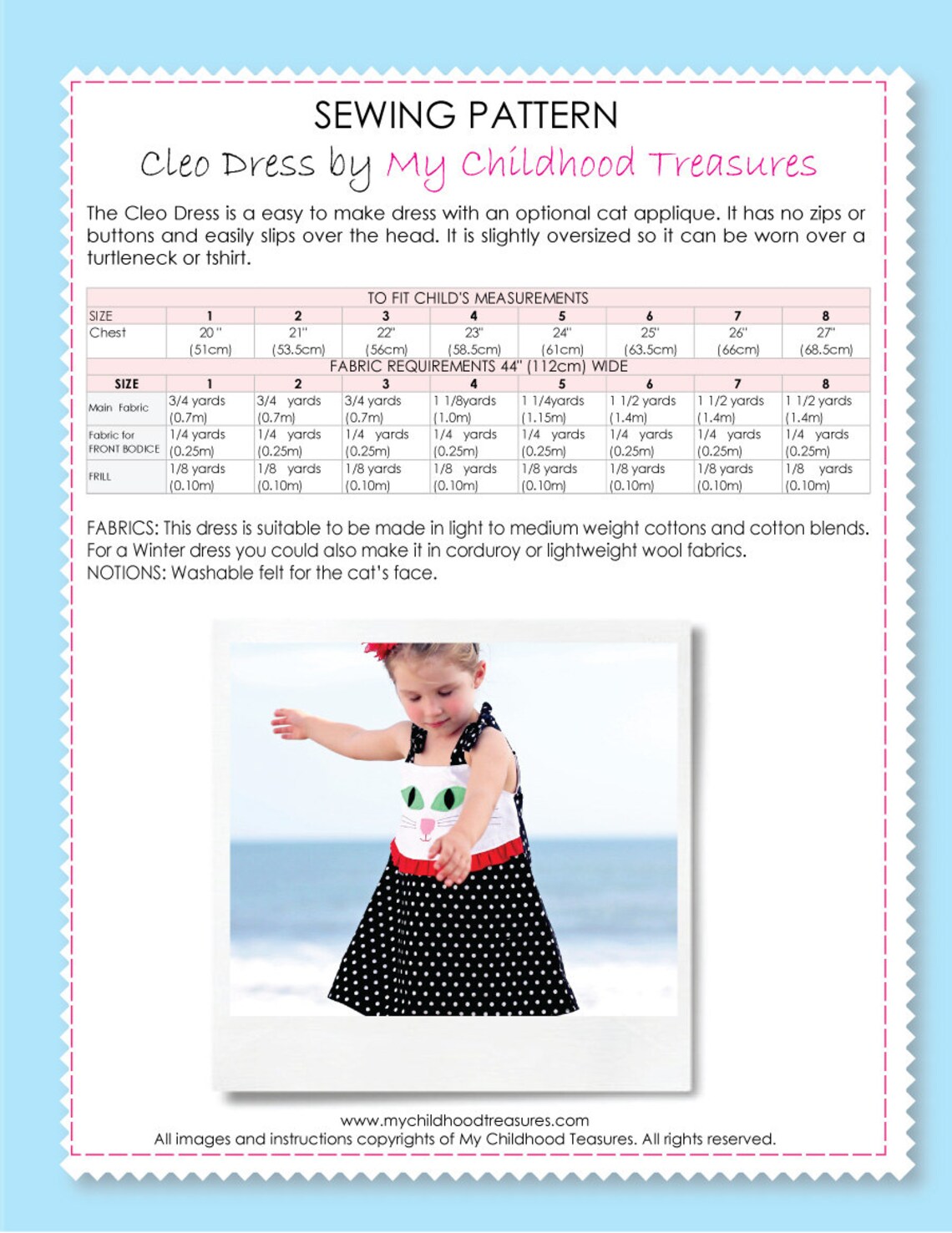 Girls Dress Pattern Pdf Sewing Pattern for Kids Girl Sewing - Etsy UK