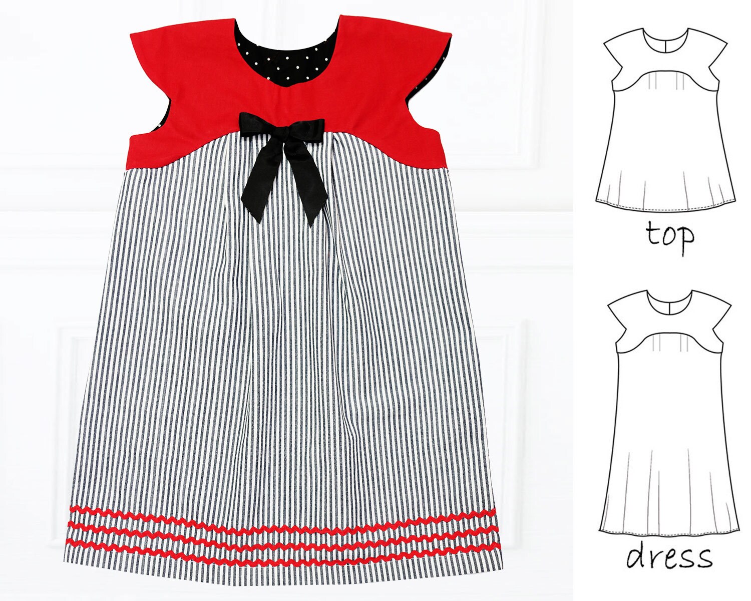 Girls Top Pattern, Girls Dress Pattern Pdf, Tunic Pattern, Girls Dress ...