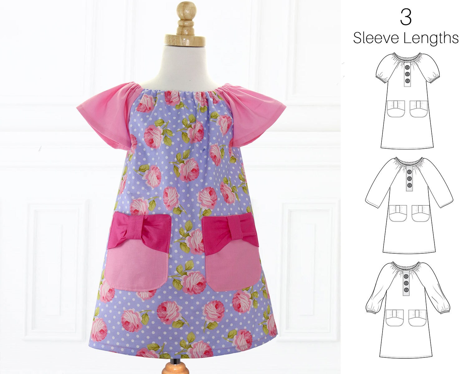 Dress Pattern for Girls PDF Girls Dress Pattern Peasant | Etsy