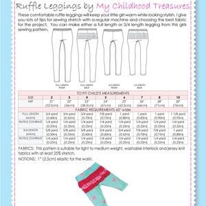 Girls Leggings Pattern, Girls Sewing Pattern Pdf, Childrens Sewing ...