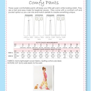 Pants Pattern Pdf, Girls Pants Pattern, Pants Sewing Pattern, Trouser ...