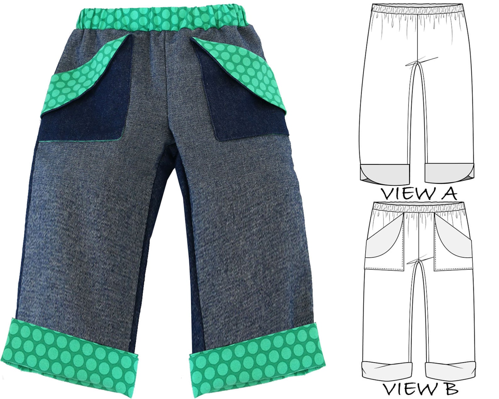 Girls Pants Pattern Pdf Pants Sewing Pattern Capri Pattern - Etsy
