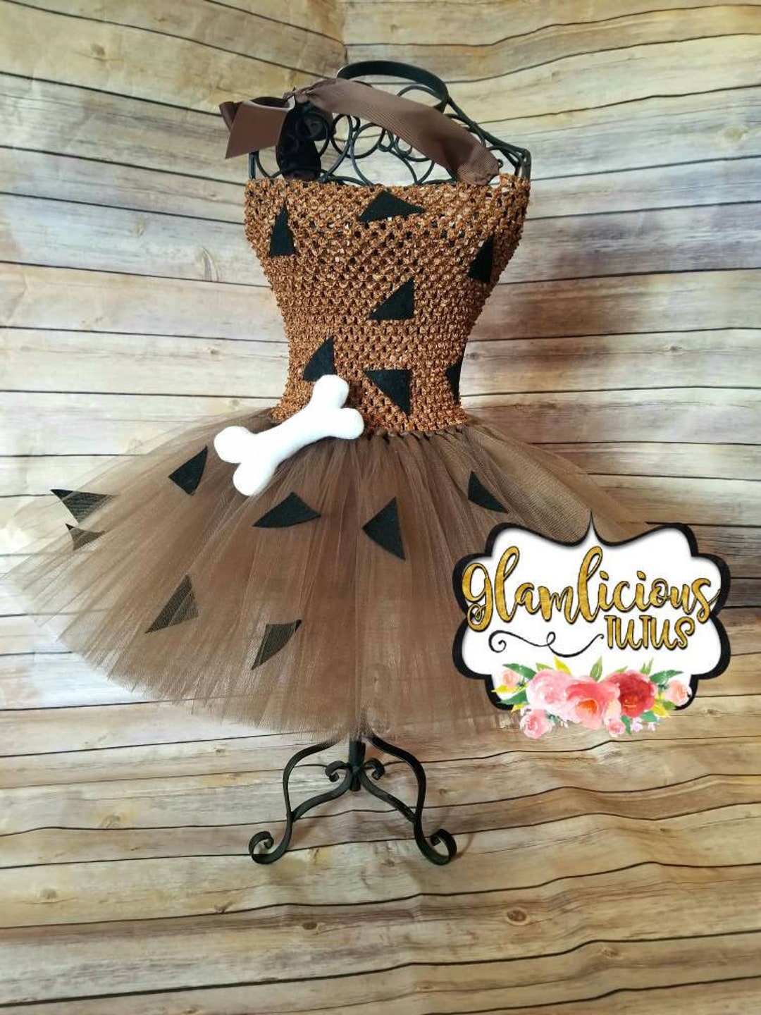 Cave Woman Tutu Dress With Bone Hair Clip | Tutu Dress | Halloween ...