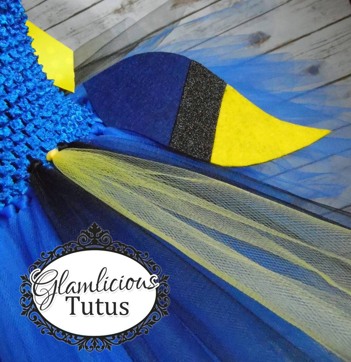 Blue Tang Inspired Tutu Dress Costume Fish Tutu Dress Fish - Etsy