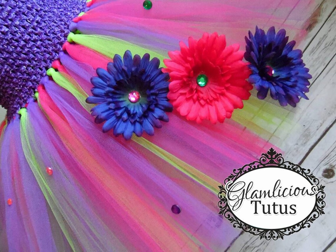 Bright Flower Tutu Dress Flower Girl Tutu Tutu Dress - Etsy