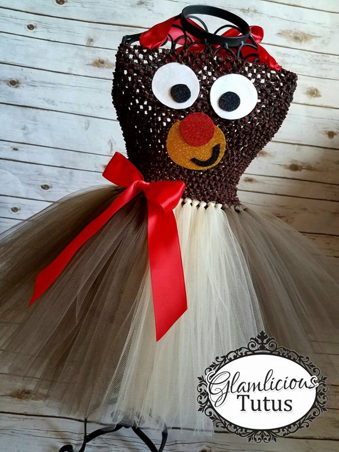 Rudolph dress Reindeer dress Holiday tutu dress Christmas | Etsy