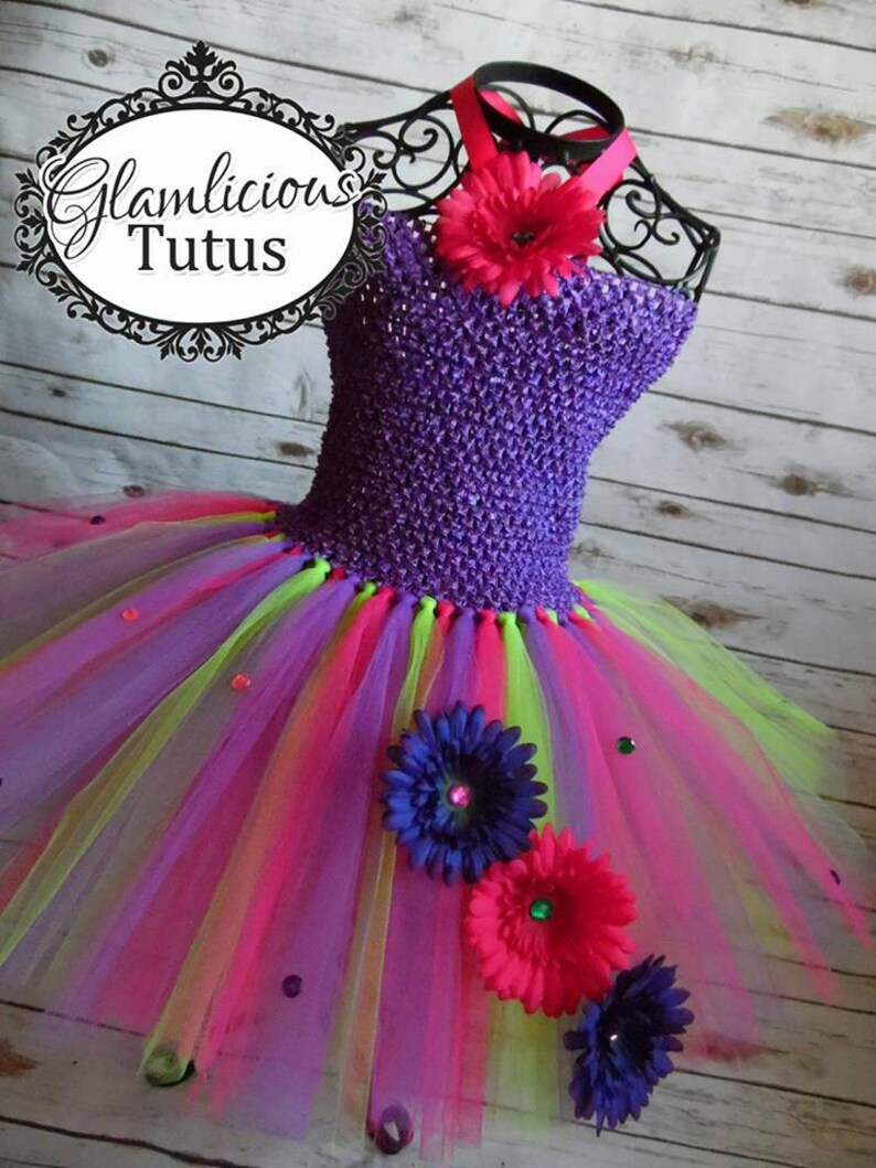 Bright Flower Tutu Dress Flower Girl Tutu Tutu Dress - Etsy
