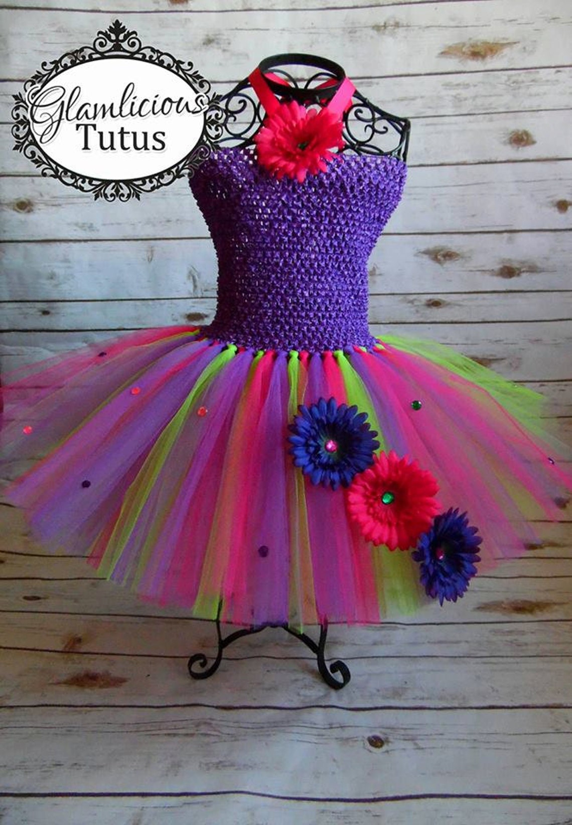 Bright Flower Tutu Dress Flower Girl Tutu Tutu Dress - Etsy
