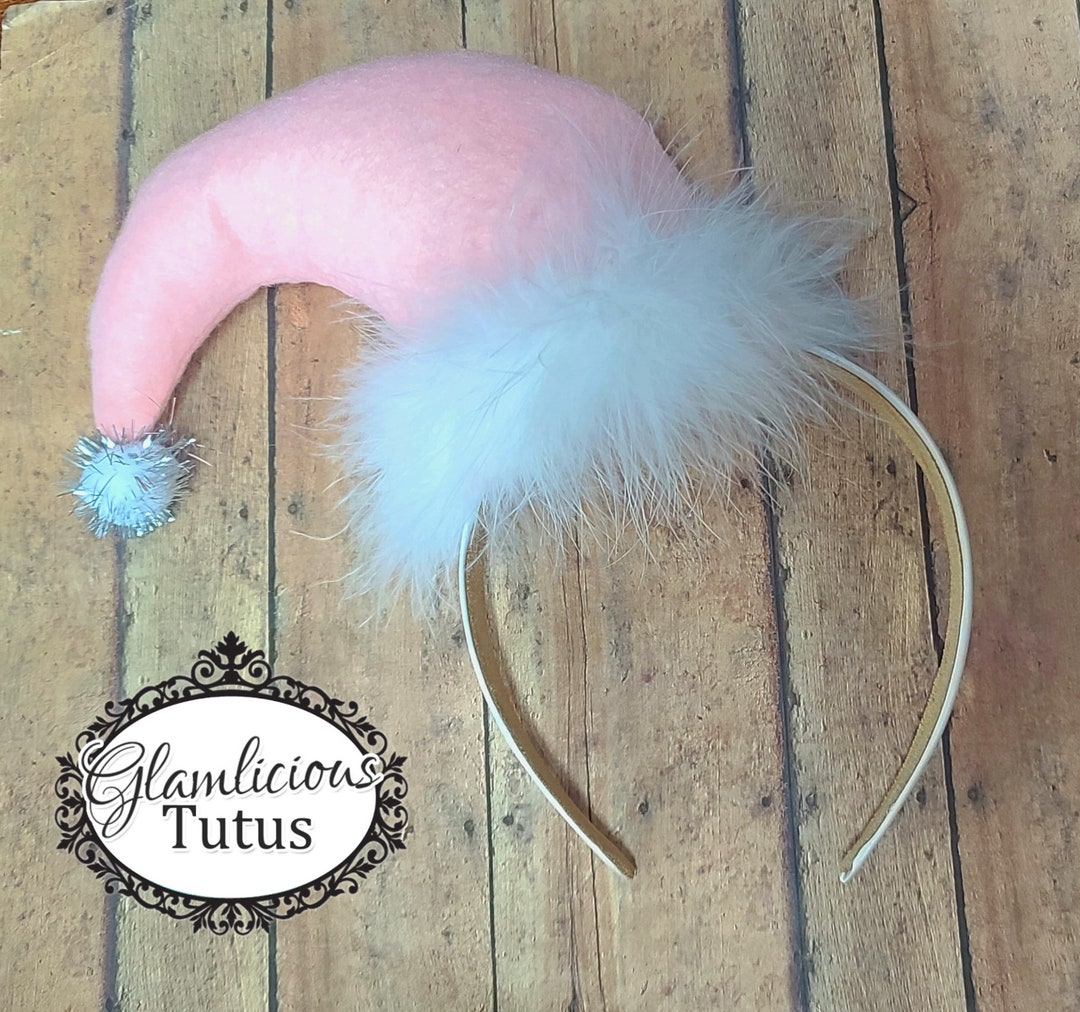 Pink Elf Headband Elf Headband Elf Hat Pink Hat Pink Santa Hat Pink Elf ...