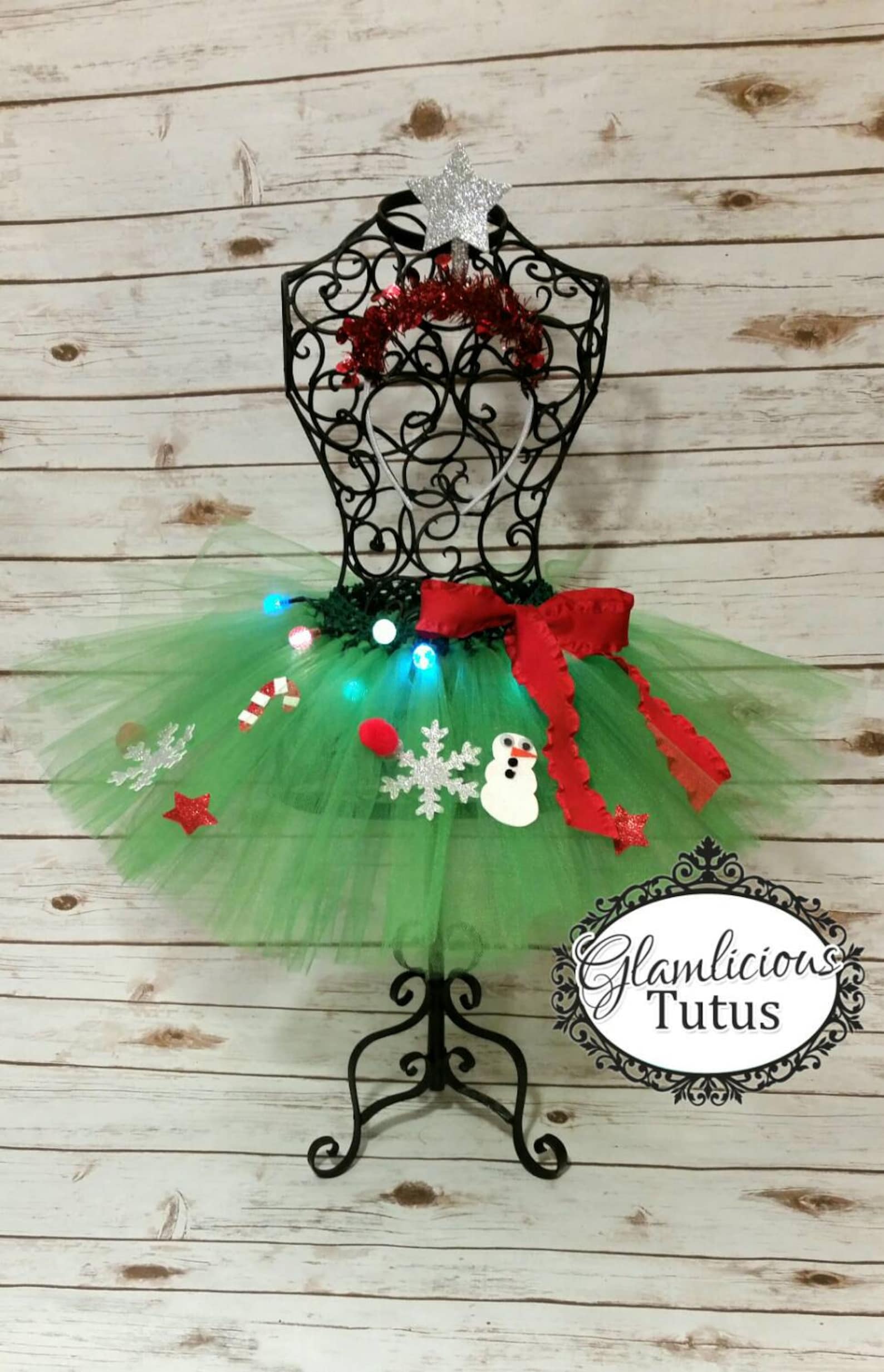ADULT Light up Christmas Tree Tutu WITH Matching Headband, 5K Tutu - Etsy