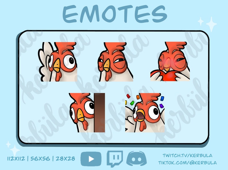 Set of Coral Island Sus Chicken Emote | Twitch | Discord | Youtube ...