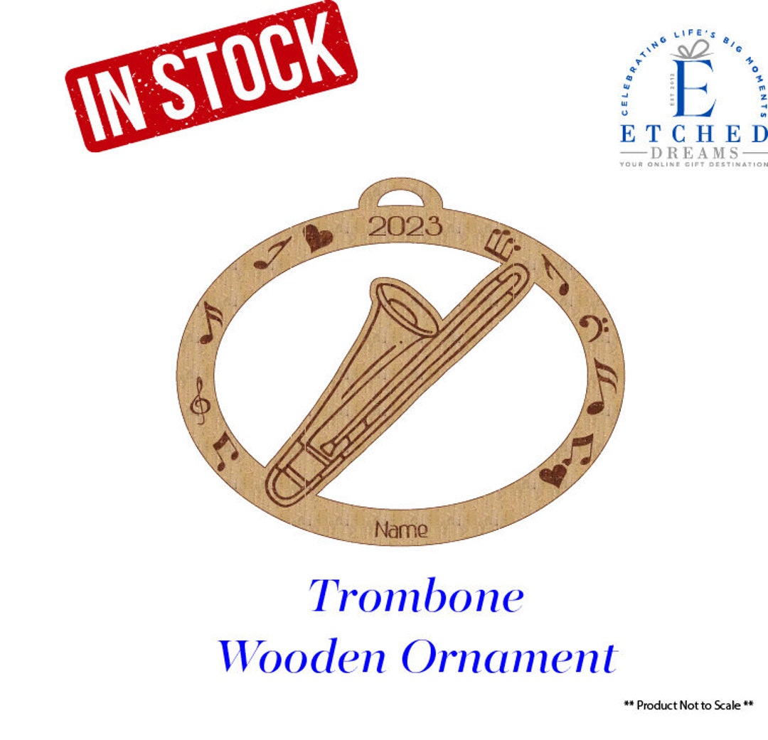 Trombone, Trombone Ornament, Personalized Trombone Gift, Trombone ...