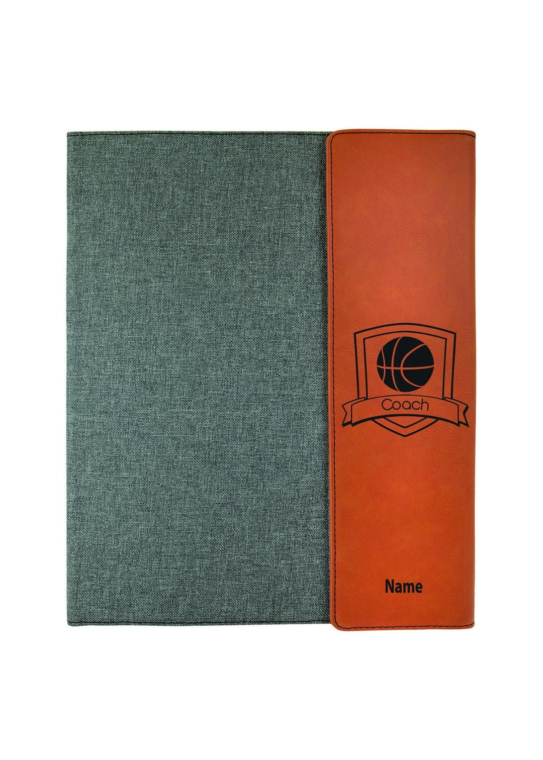 Basketball Coach Personalized Notebook, Basketball Leather Portfolio ...