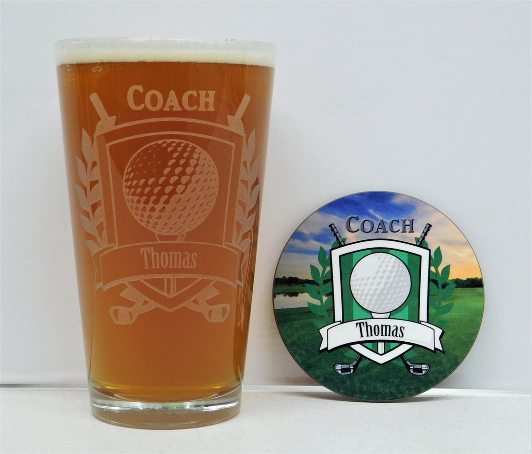 Golf, Golf Coach Gift Set With Coaster and Gift Box, Golf Parent, Golf ...