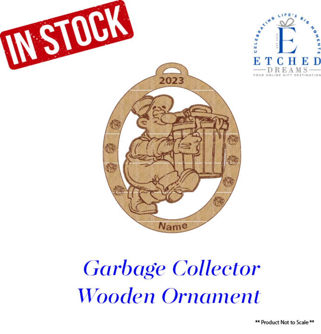 Garbage Man, Garbage Man Christmas Ornament, Wood Ornament, Garbage Man ...