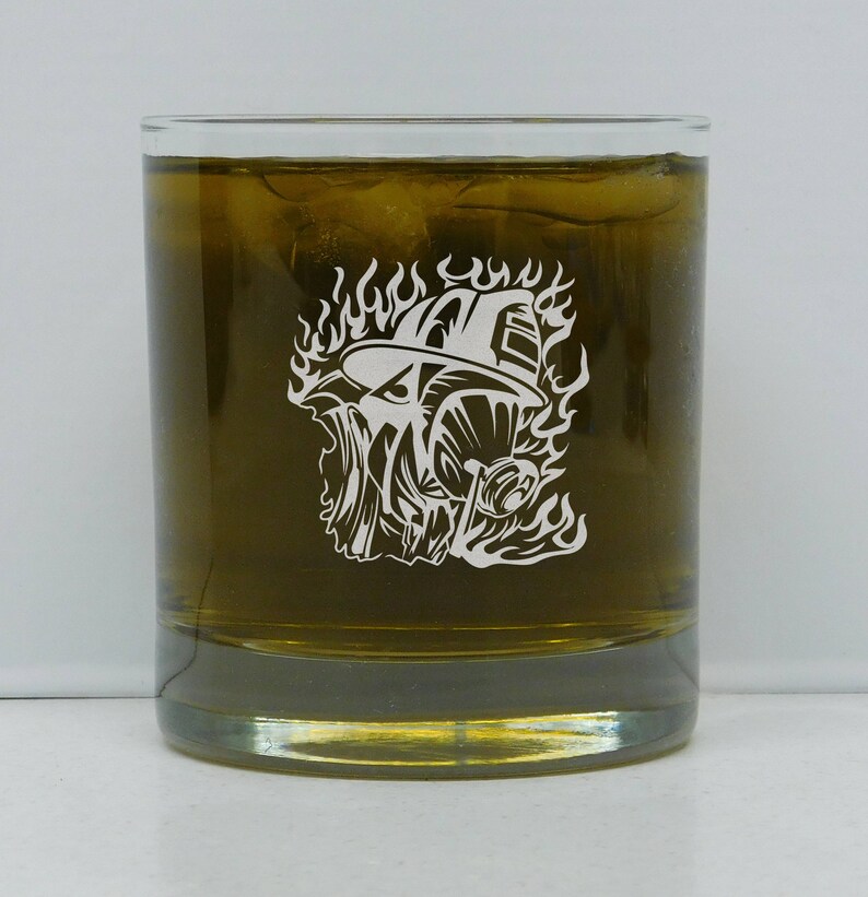Fireman, Fireman Gift, Fireman on the Rocks Glass, Whiskey Glass - Etsy