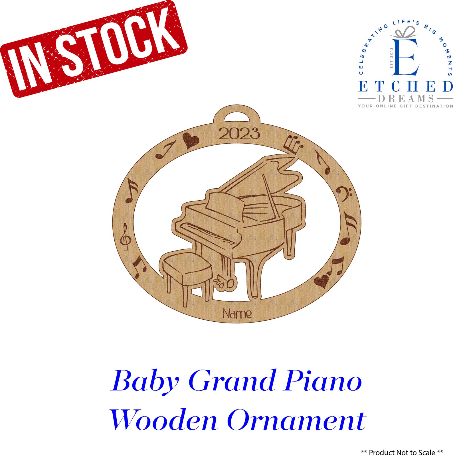 Baby Grand Piano, Baby Grand Piano Ornament, Personalized Baby Grand ...
