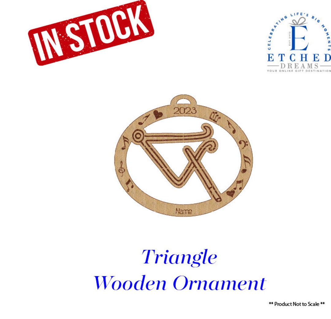 Triangle, Triangle Ornament, Personalized Triangle Gift, Triangle ...