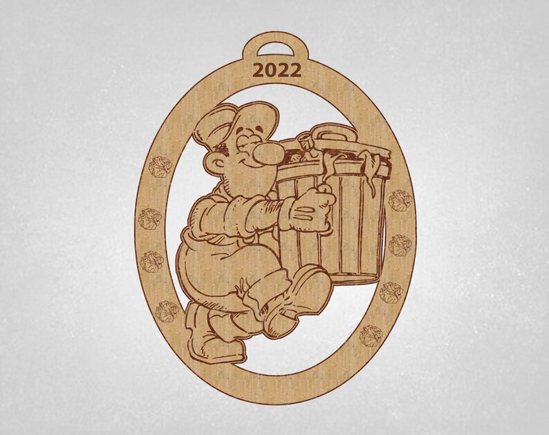 Garbage Man, Garbage Man Christmas Ornament, Wood Ornament, Garbage Man ...