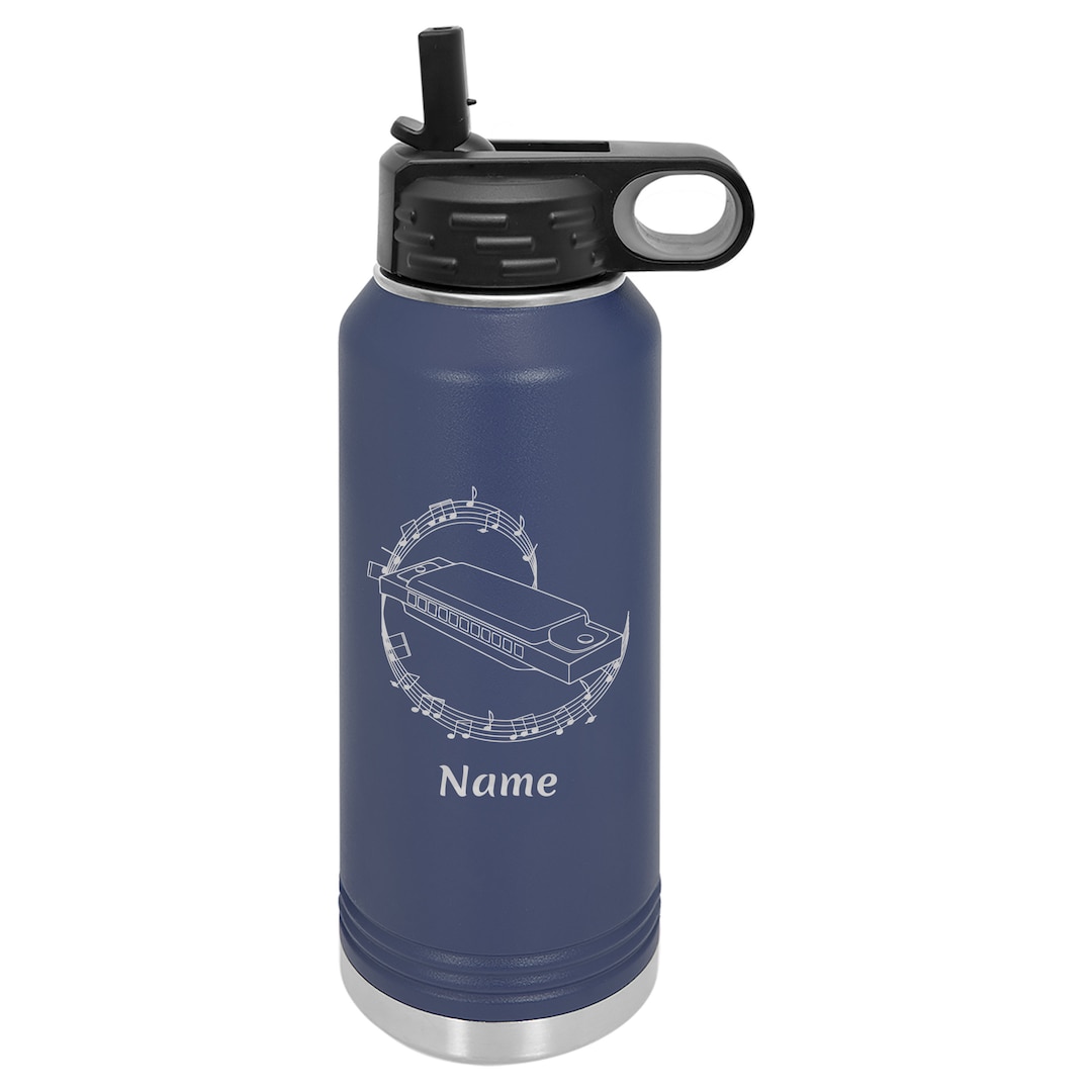 Harmonica Player Water Bottle, Harmonica Water Bottle Gifts, Harmonica ...