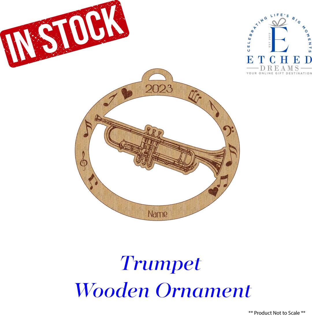 Trumpet, Trumpet Ornament, Personalized Trumpet Gift, Trumpet Christmas ...