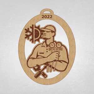 HVAC, HVAC Christmas Ornament, HVAC Wood Ornament, Heating and Air ...