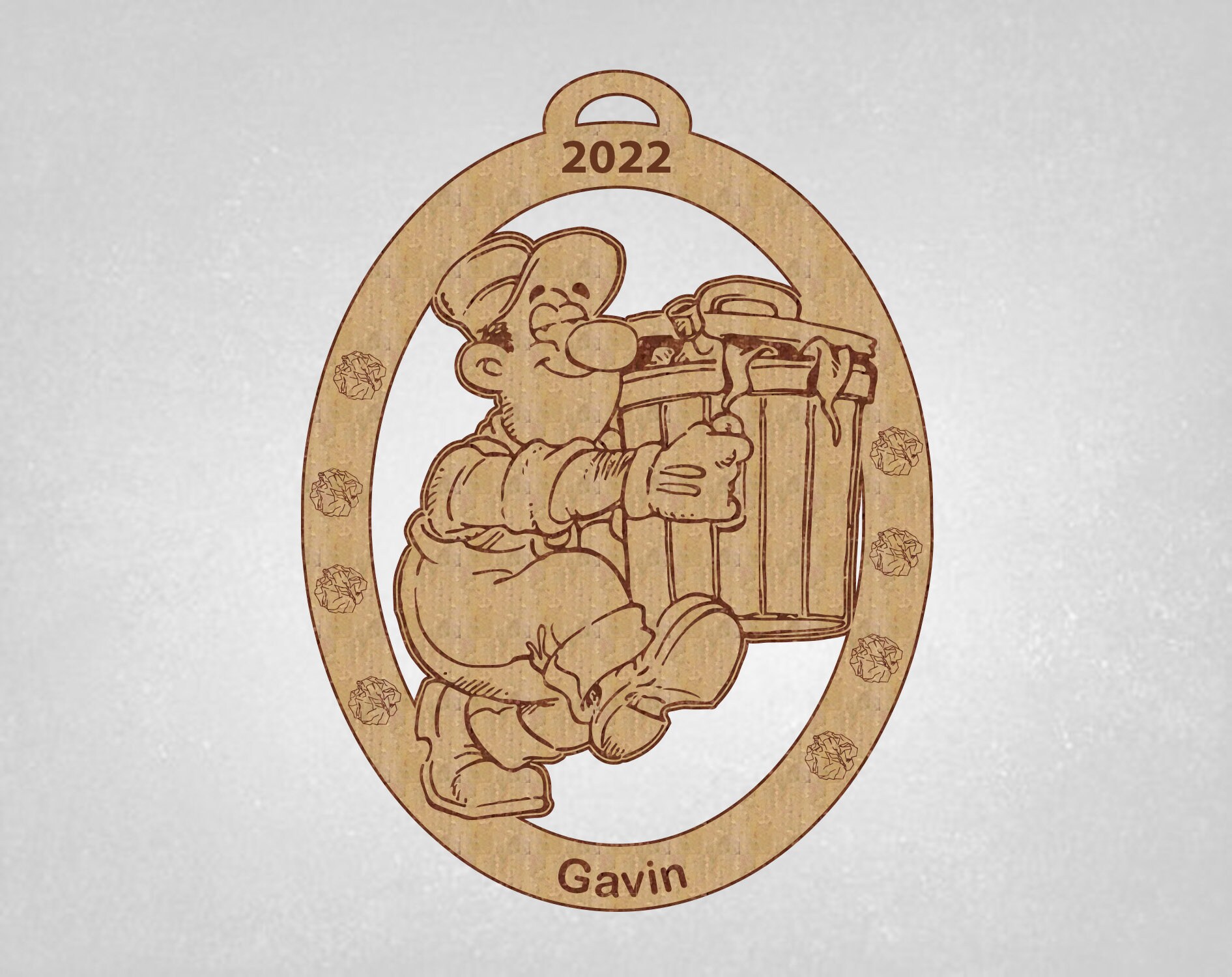 Garbage Man, Garbage Man Christmas Ornament, Wood Ornament, Garbage Man ...