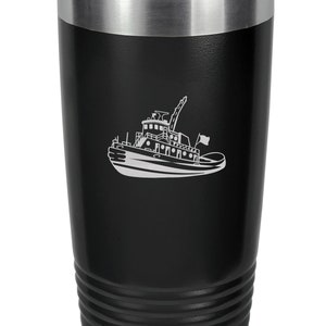 Tug Boat Captain Personalized Tumbler, Tug Boat Captain Graduation Gift ...