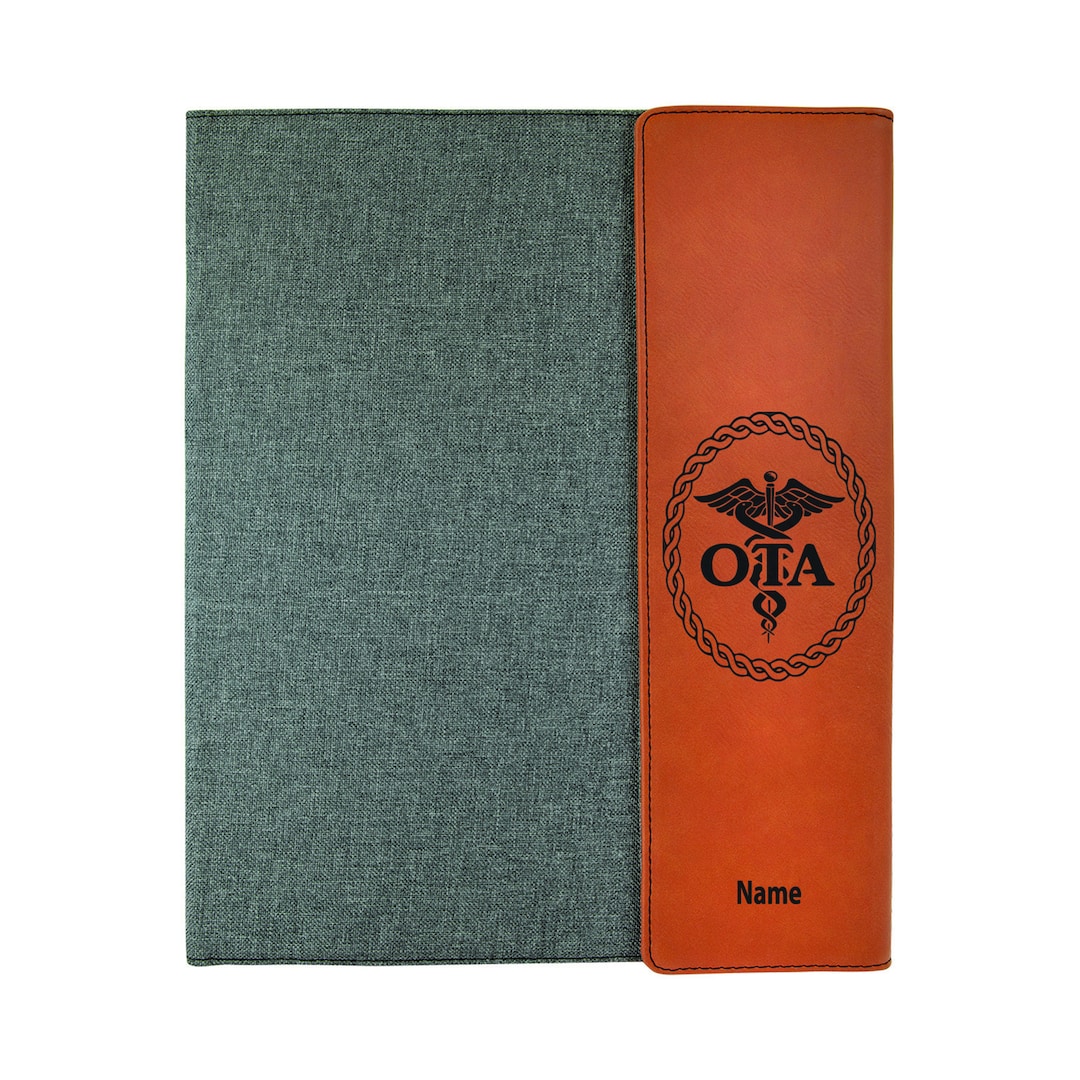 OTA, OTA Gift, OTA Brown Leather Portfolio, Personalized Occupational ...