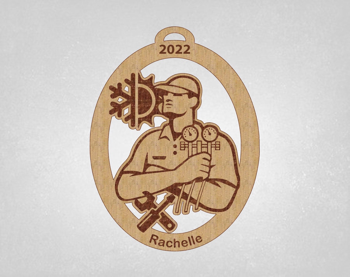 HVAC, HVAC Christmas Ornament, HVAC Wood Ornament, Heating and Air ...
