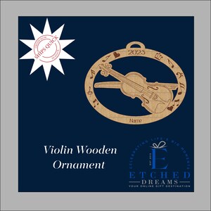 Violin, Violin Ornament, Personalized Violin Gift, Violin Christmas ...