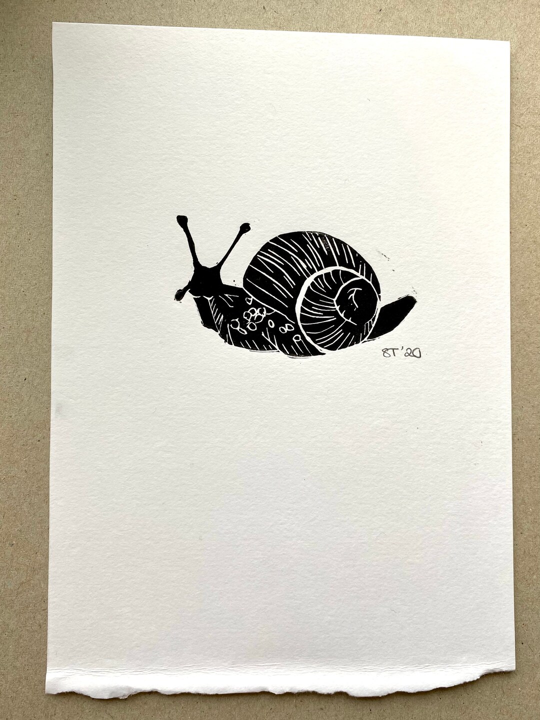 Snail Lino Print - Etsy UK
