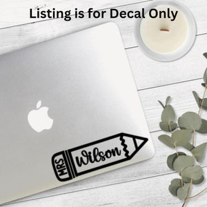 Personalized Teacher Pencil - Decal/personalized Teacher Name Decal ...