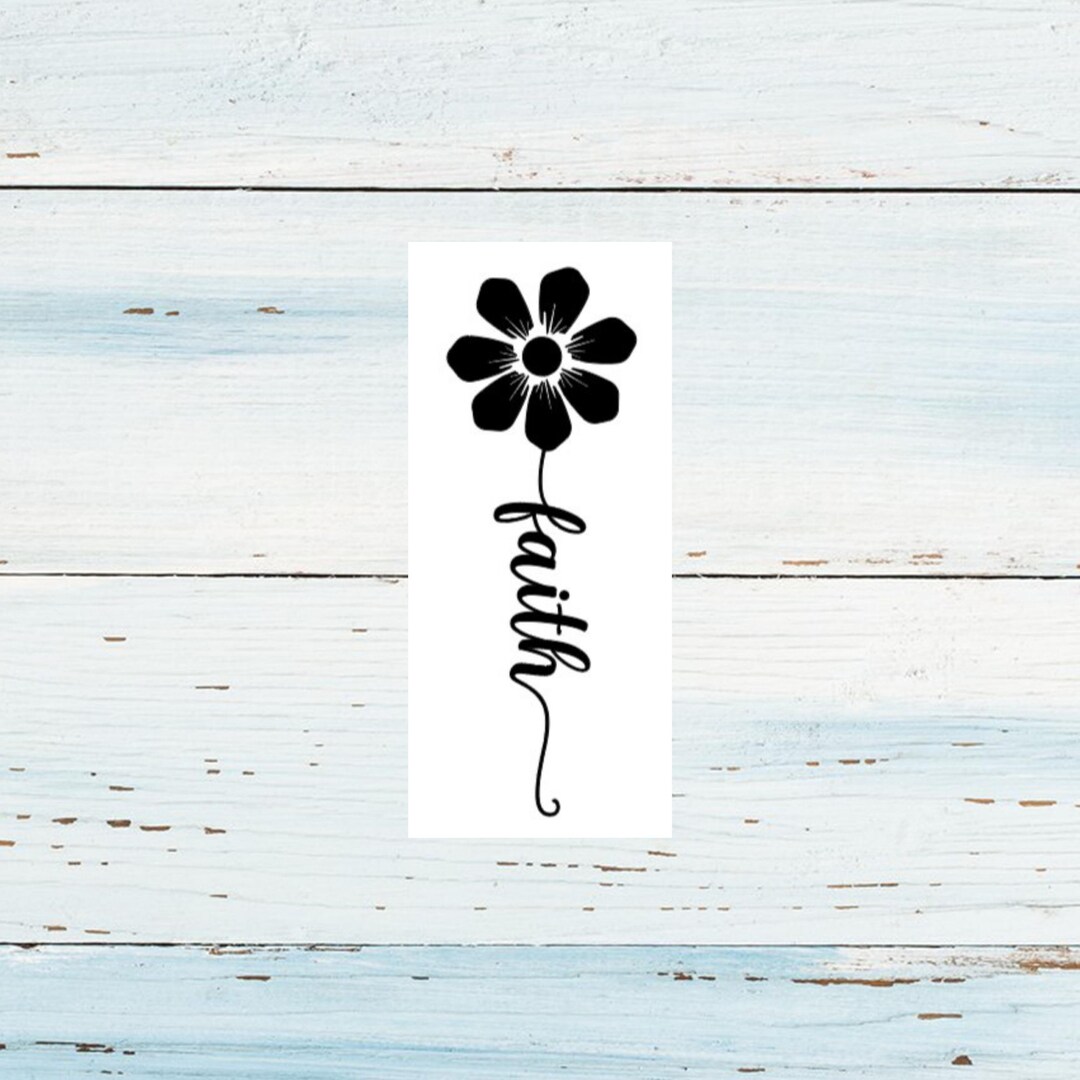 Faith Flower Decal/faith Decal/flower Decal/christian Car Decal ...