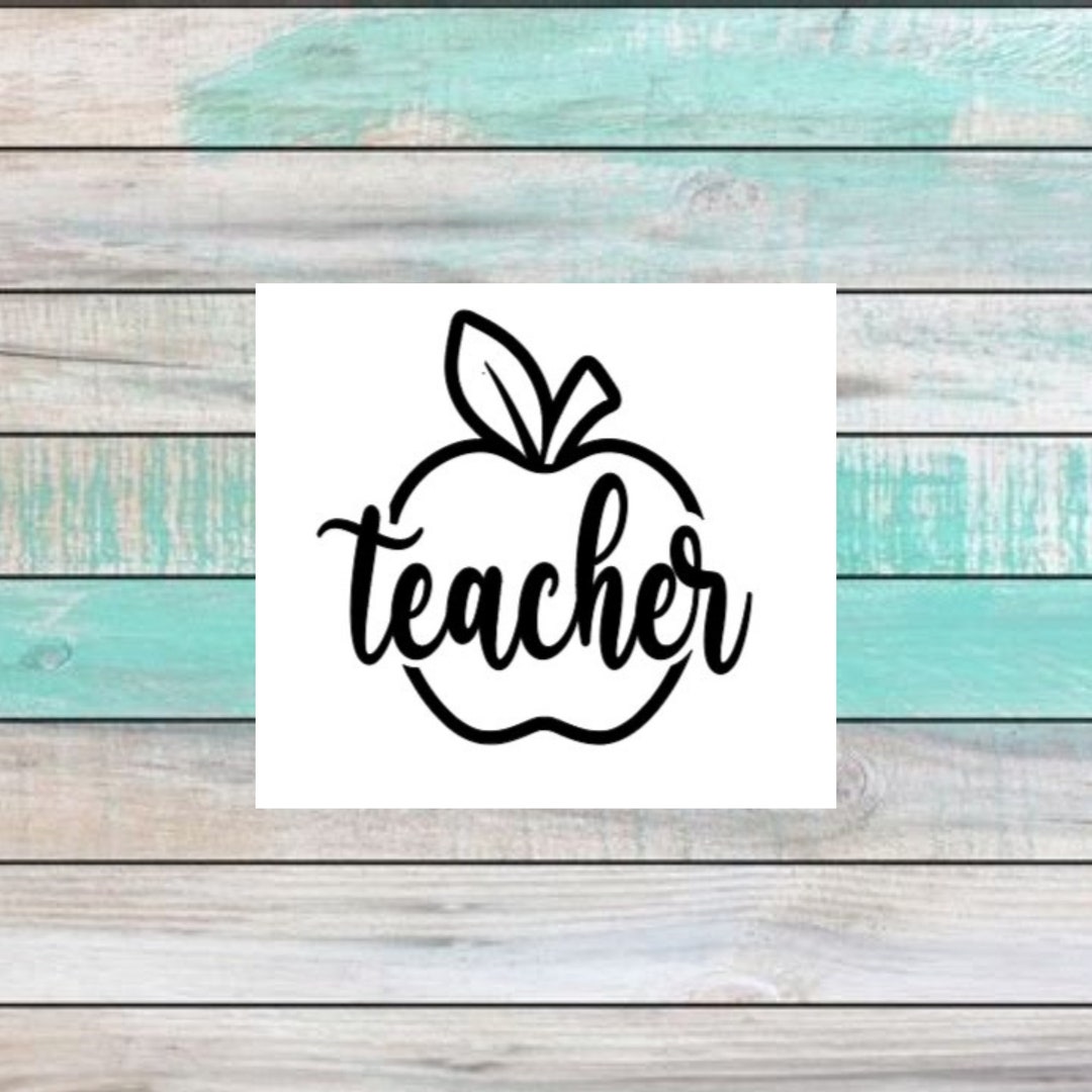 Teacher Decal/teacher Apple Decal/car Accessory/vinyl Decal/profession ...