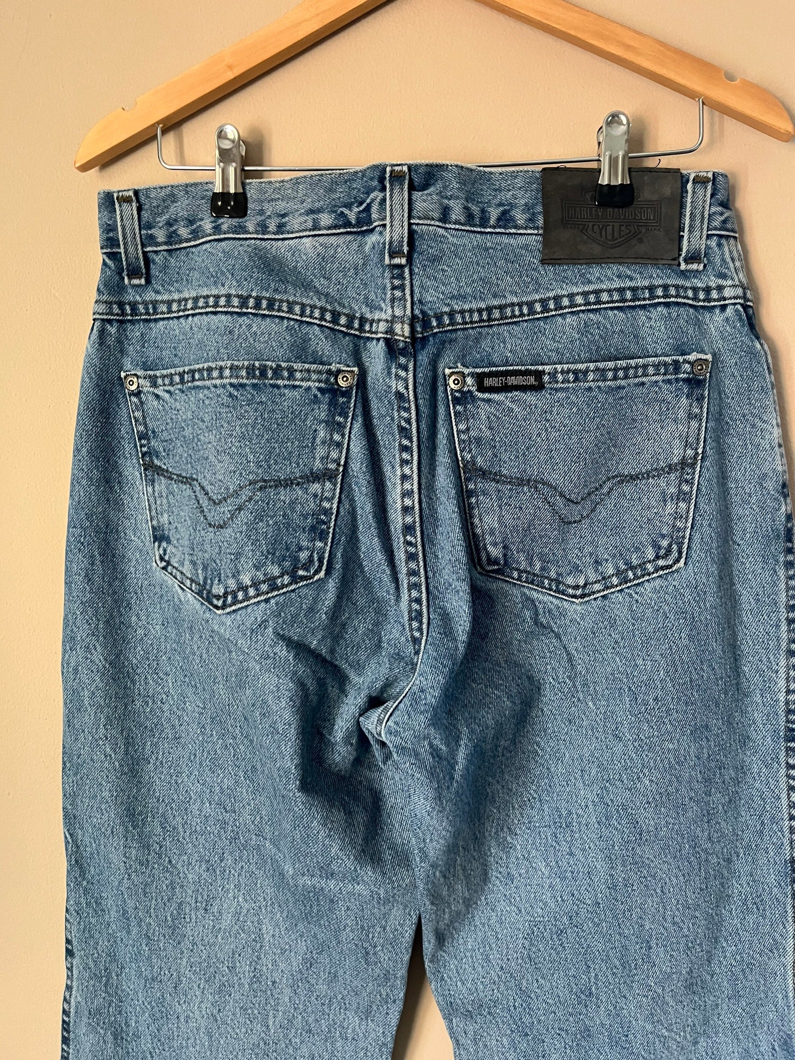 Harley Davison’s Vintage Denim Jeans Motorcycle Pants Womens 12 Long ...