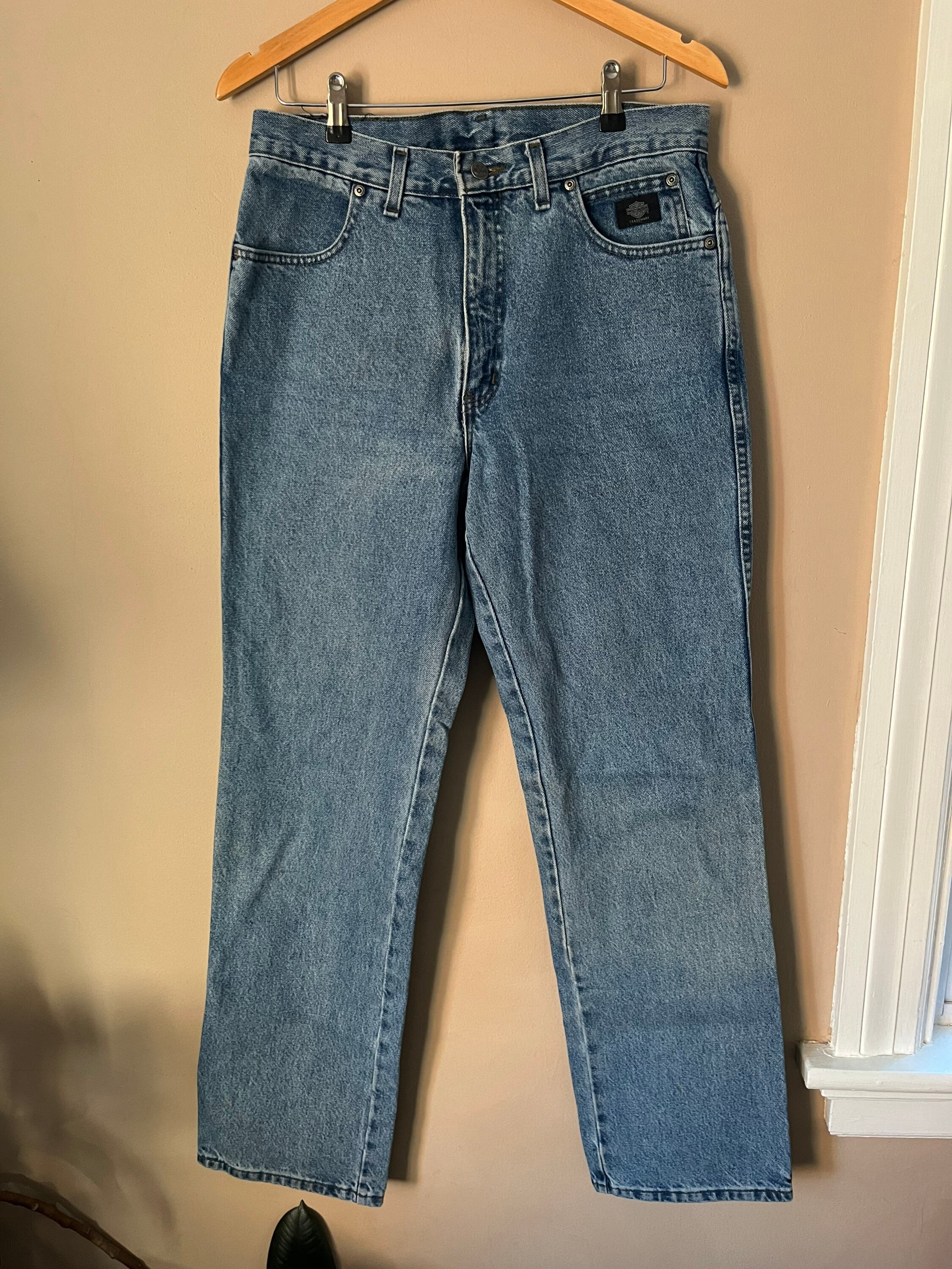 Harley Davison’s Vintage Denim Jeans Motorcycle Pants Womens 12 Long ...