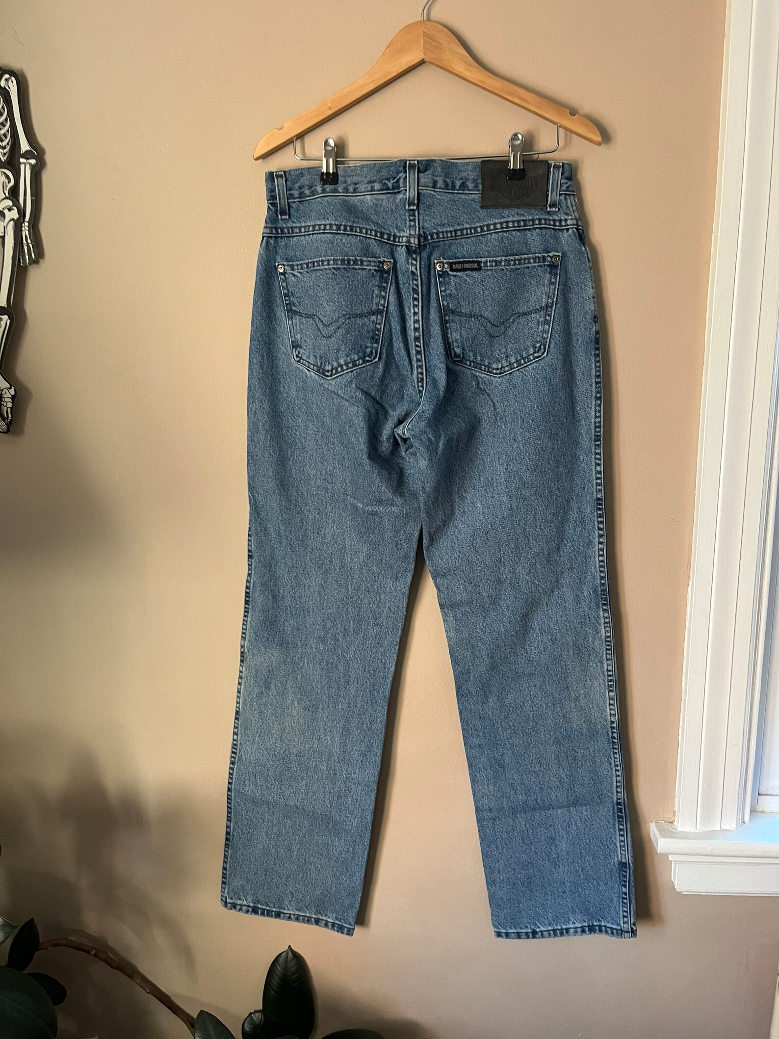 Harley Davison’s Vintage Denim Jeans Motorcycle Pants Womens 12 Long ...