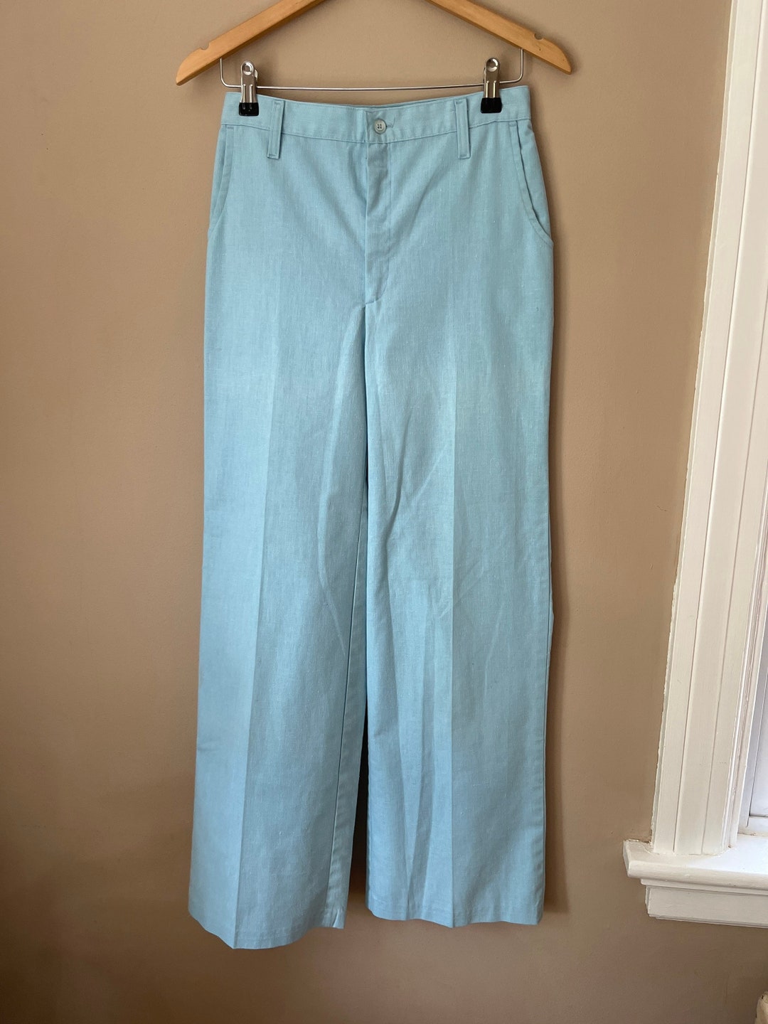 Baby Blue Retro Vintage Wide Leg Disco Pants 28/30 - Etsy