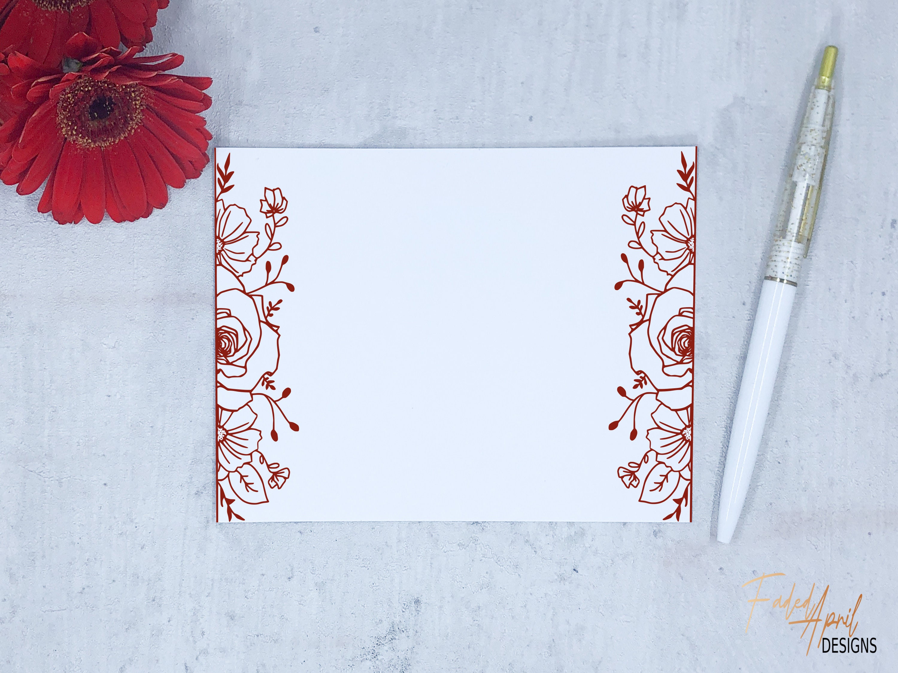 Hand Drawn Floral Split Frame SVG PNG EPS Dxf Vector Cricut Silhouette ...