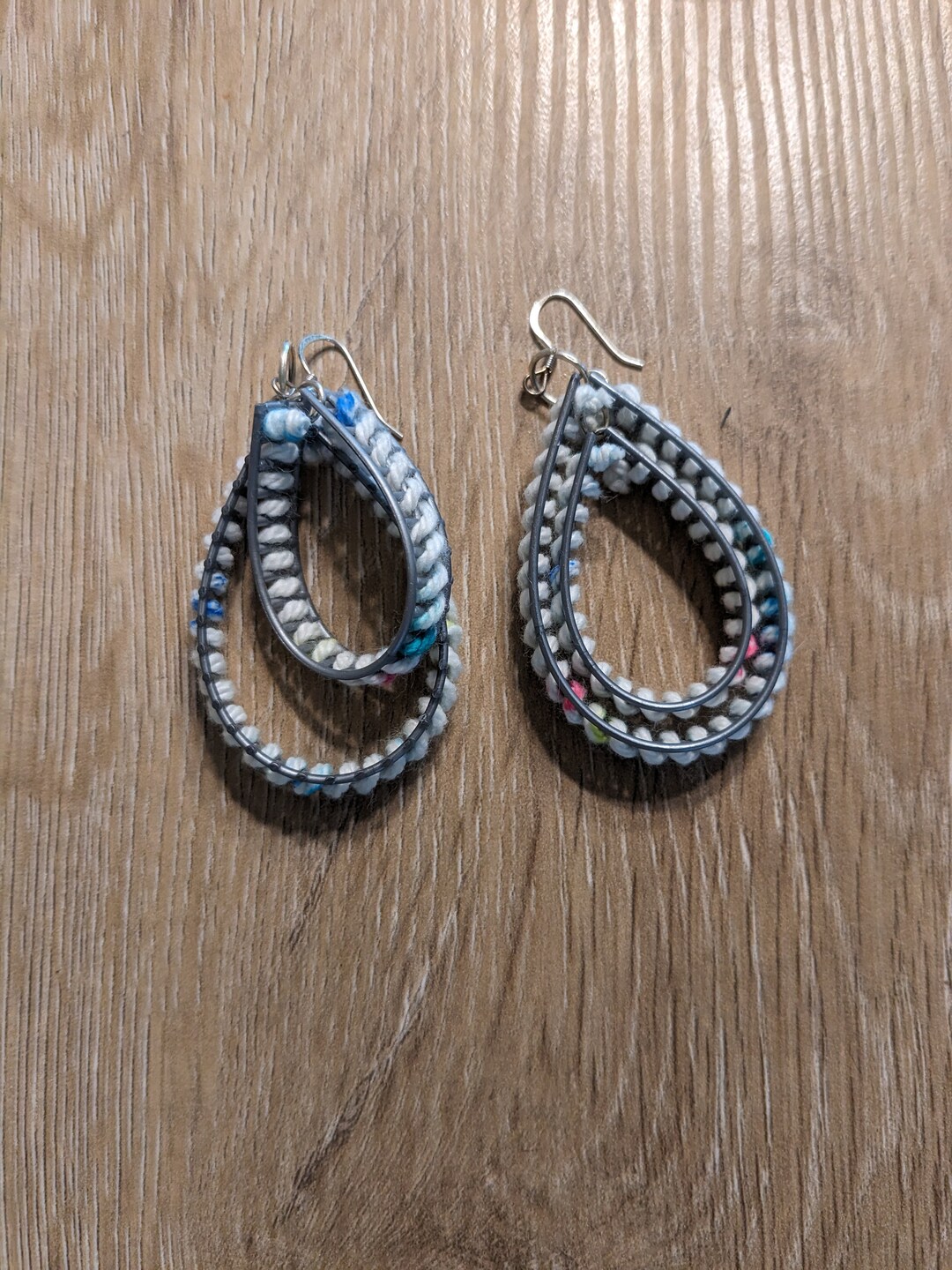 Stylish Plastic Canvas Hoop Earrings, Handmade Jewelry, Modern Hoops ...