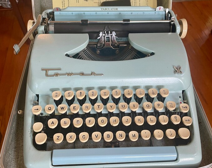 Pastel BLUE 1950s Sears (smith-corona) TOWER Tabulator Portable ...