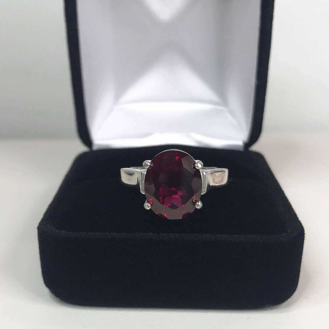 STOCK SALE SIZE 7 Beautiful 5ct Oval Cut Ruby Sterling Silver Ring ...