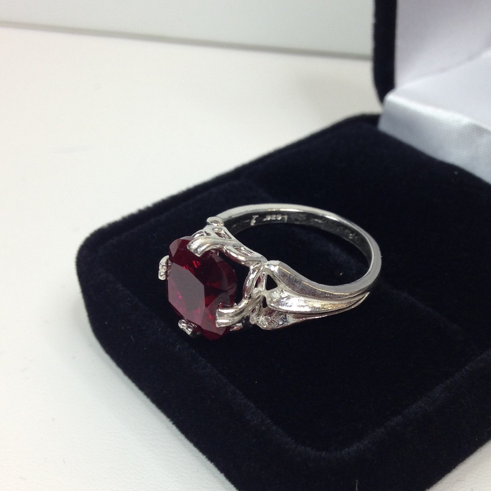 BEAUTIFUL 5ct Cushion Cut Ruby Sterling Silver Ring Ruby - Etsy