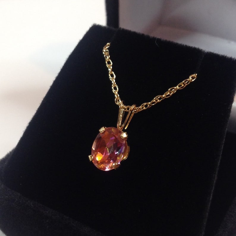 Gorgeous 3ct Sunset Topaz 14k Yellow Gold Filled Pendant | Etsy