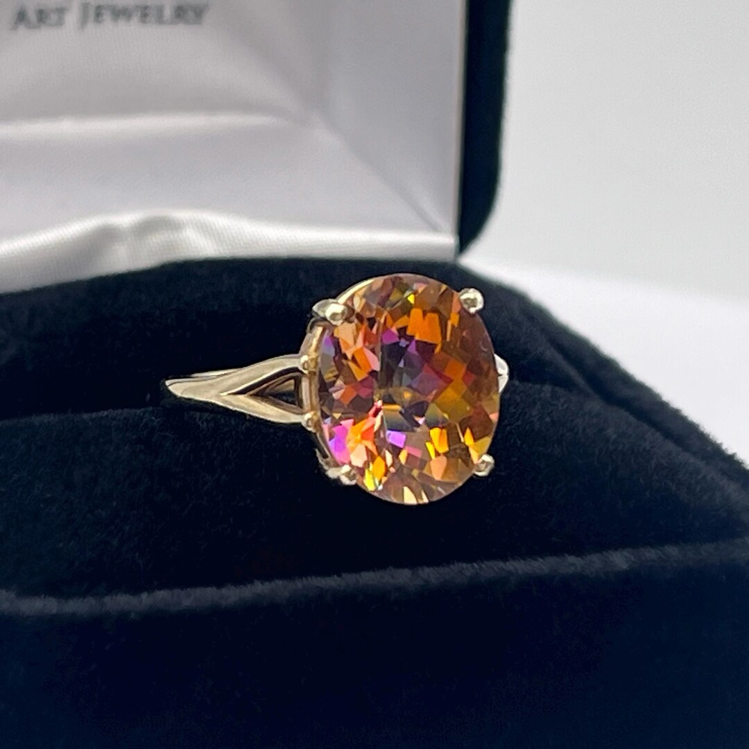 Gorgeous 5.2ct Sunset Topaz Ring 10k Yellow Gold Size 6 Trending ...